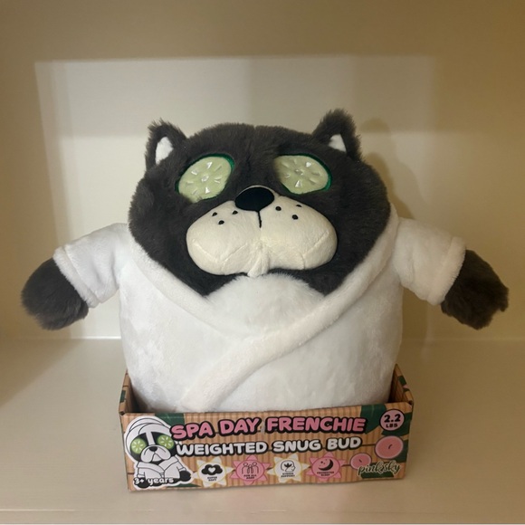 Toys | Pink Sky Weighted Snug Bud Spa Day Frenchie Plush | Poshmark